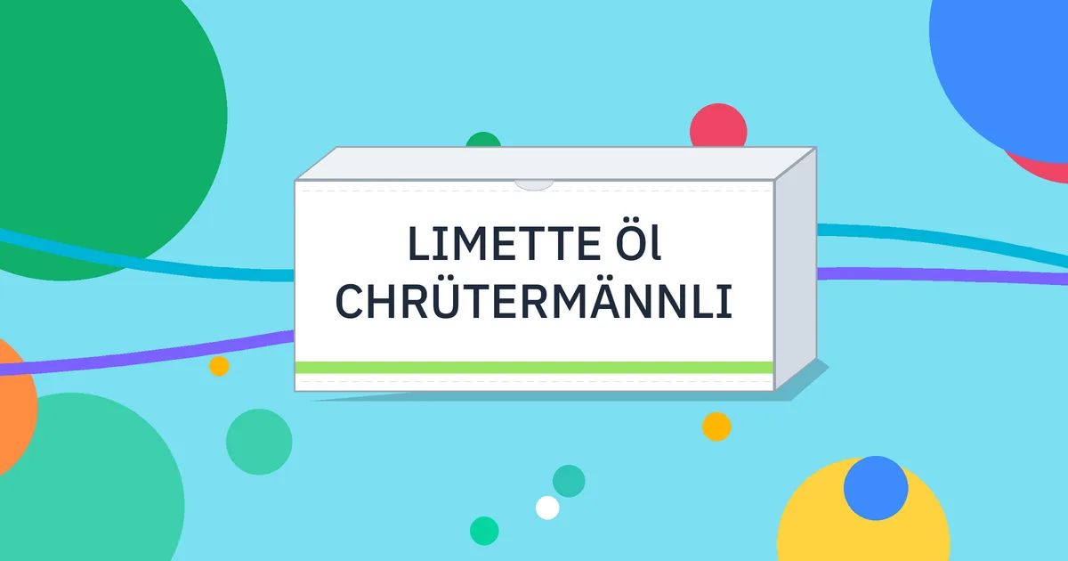 Symbolbild: Packung mit der Aufschrift LIMETTE Öl CHRÜTERMÄNNLI (PZN 08423119) – Verfügbarkeit und Bezug in Apotheken in Frankfurt am Main