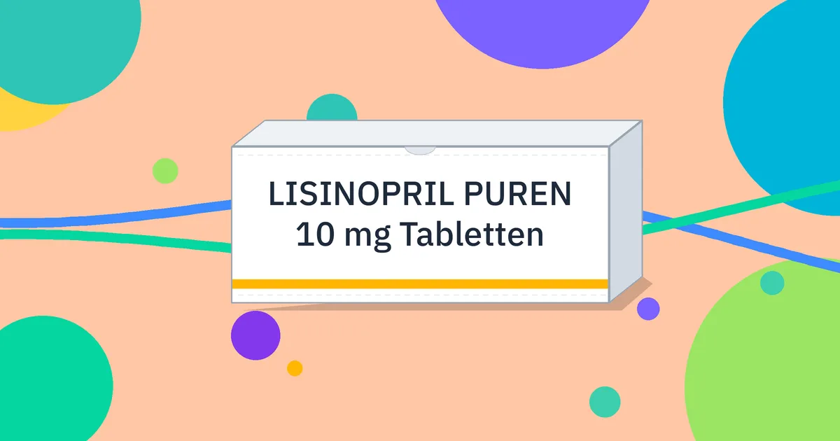 Symbolbild: Packung mit der Aufschrift LISINOPRIL PUREN 10 mg Tabletten (PZN 13706291) – Verfügbarkeit und Bezug in Apotheken in Frankfurt am Main