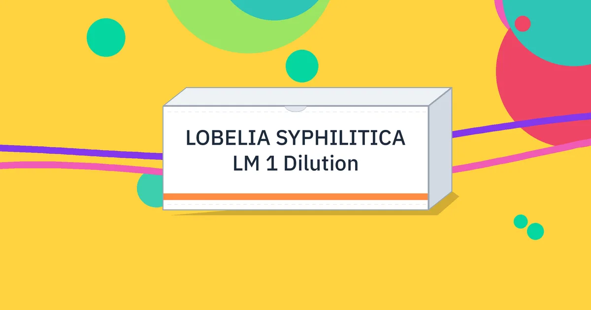 Symbolbild: Packung mit der Aufschrift LOBELIA SYPHILITICA LM 1 Dilution (PZN 13534625) – Verfügbarkeit und Bezug in Apotheken in Frankfurt am Main