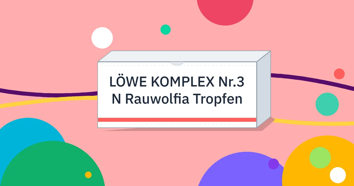 Symbolbild: Packung mit der Aufschrift LÖWE KOMPLEX Nr.3 N Rauwolfia Tropfen (PZN 03068783) – Verfügbarkeit und Bezug in Apotheken in Frankfurt am Main
