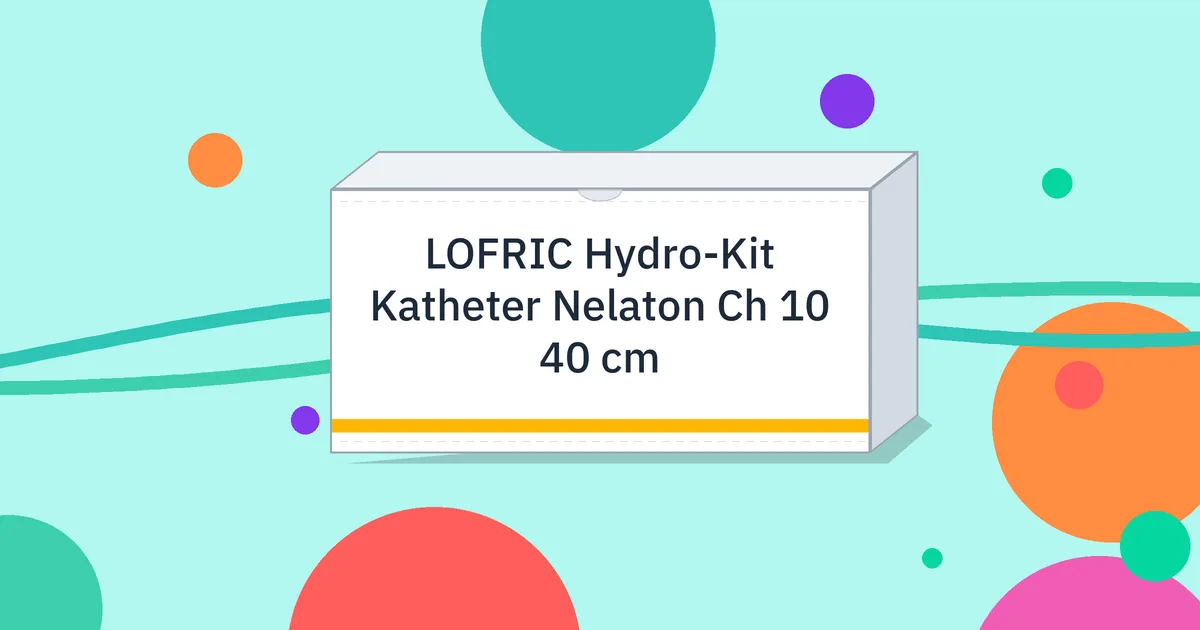 Symbolbild: Packung mit der Aufschrift LOFRIC Hydro-Kit Katheter Nelaton Ch 10 40 cm (PZN 17153512) – Verfügbarkeit und Bezug in Apotheken in Frankfurt am Main
