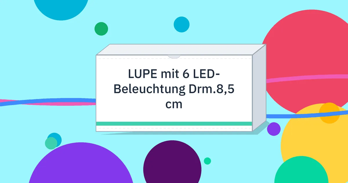 Symbolbild: Packung mit der Aufschrift LUPE mit 6 LED-Beleuchtung Drm.8,5 cm (PZN 11304542) – Verfügbarkeit und Bezug in Apotheken in Frankfurt am Main