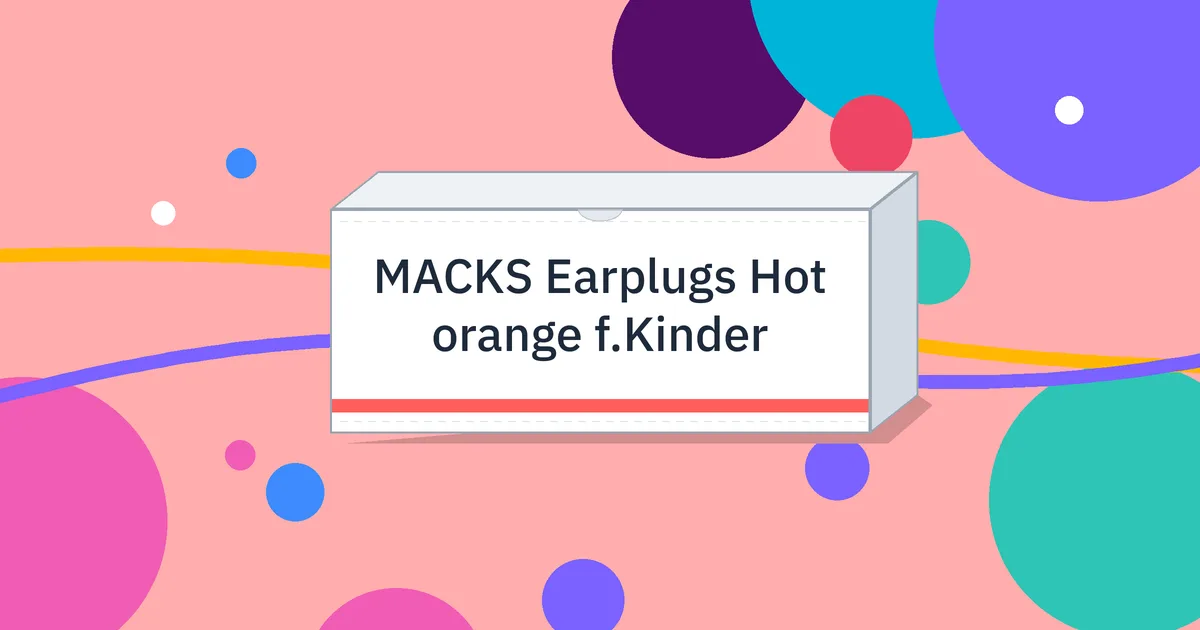 Symbolbild: Packung mit der Aufschrift MACKS Earplugs Hot orange f.Kinder (PZN 12670289) – Verfügbarkeit und Bezug in Apotheken in Frankfurt am Main