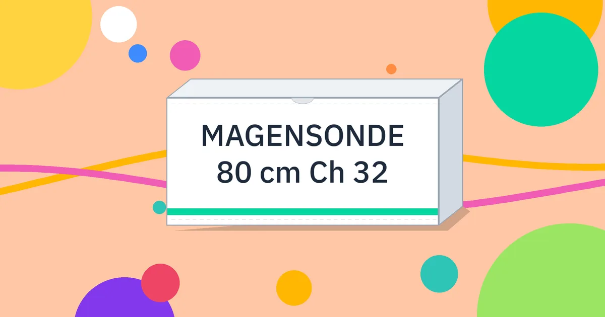 Symbolbild: Packung mit der Aufschrift MAGENSONDE 80 cm Ch 32 (PZN 09947793) – Verfügbarkeit und Bezug in Apotheken in Frankfurt am Main