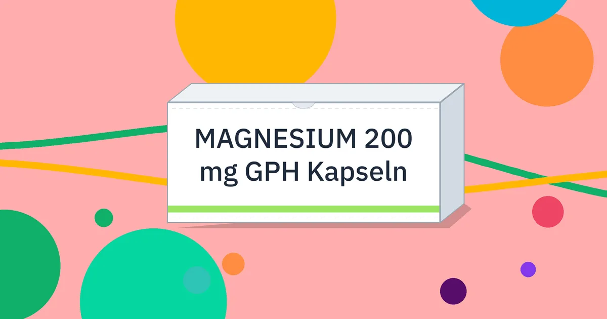 Symbolbild: Packung mit der Aufschrift MAGNESIUM 200 mg GPH Kapseln (PZN 11146480) – Verfügbarkeit und Bezug in Apotheken in Frankfurt am Main