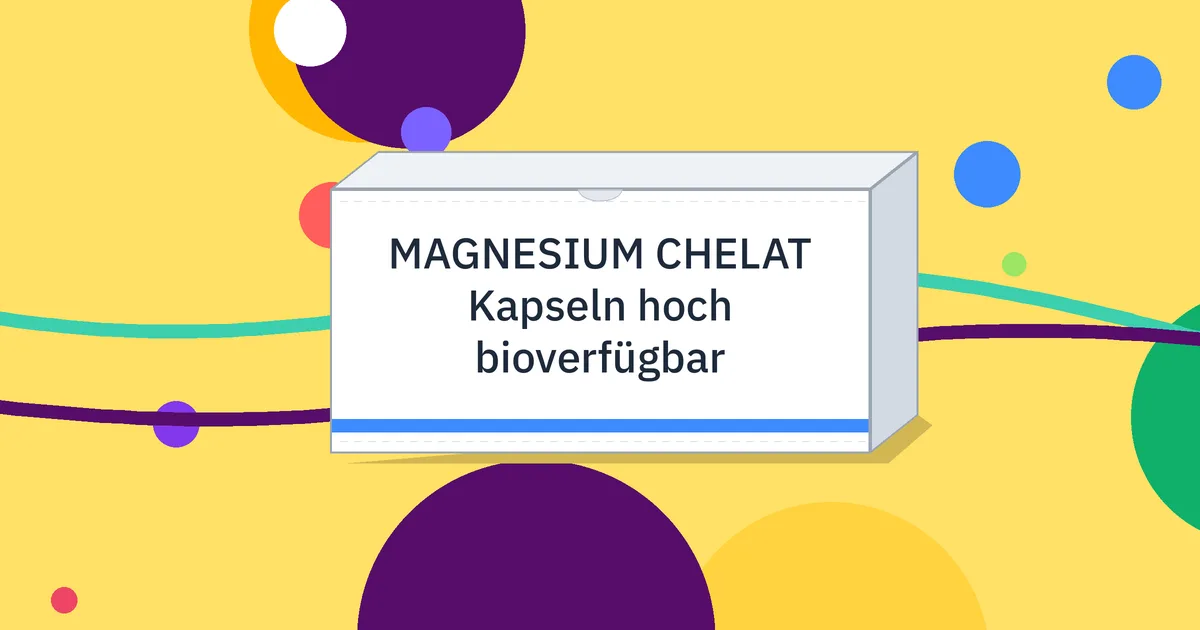 Symbolbild: Packung mit der Aufschrift MAGNESIUM CHELAT Kapseln hoch bioverfügbar (PZN 10782162) – Verfügbarkeit und Bezug in Apotheken in Frankfurt am Main
