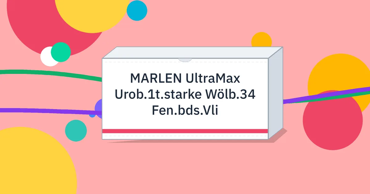 Symbolbild: Packung mit der Aufschrift MARLEN UltraMax Urob.1t.starke Wölb.34 Fen.bds.Vli (PZN 10741536) – Verfügbarkeit und Bezug in Apotheken in Frankfurt am Main