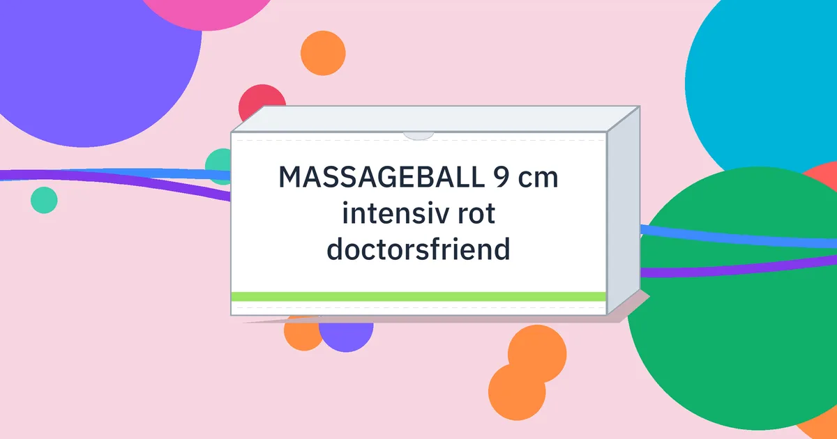 Symbolbild: Packung mit der Aufschrift MASSAGEBALL 9 cm intensiv rot doctorsfriend (PZN 19539747) – Verfügbarkeit und Bezug in Apotheken in Frankfurt am Main