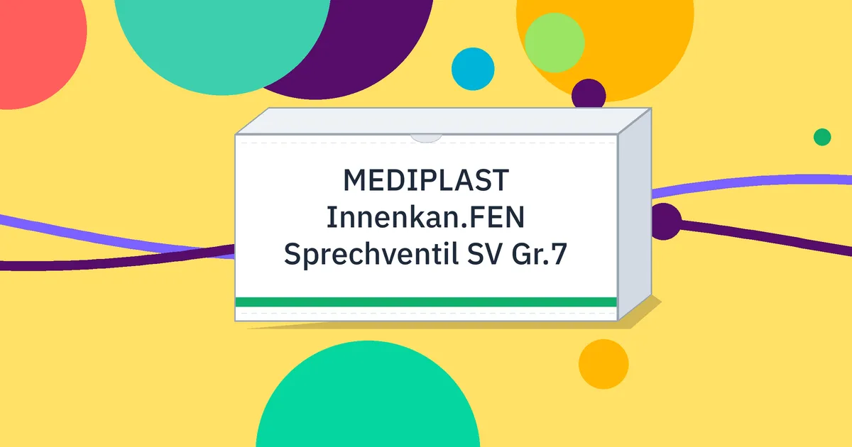 Symbolbild: Packung mit der Aufschrift MEDIPLAST Innenkan.FEN Sprechventil SV Gr.7 (PZN 04528270) – Verfügbarkeit und Bezug in Apotheken in Frankfurt am Main