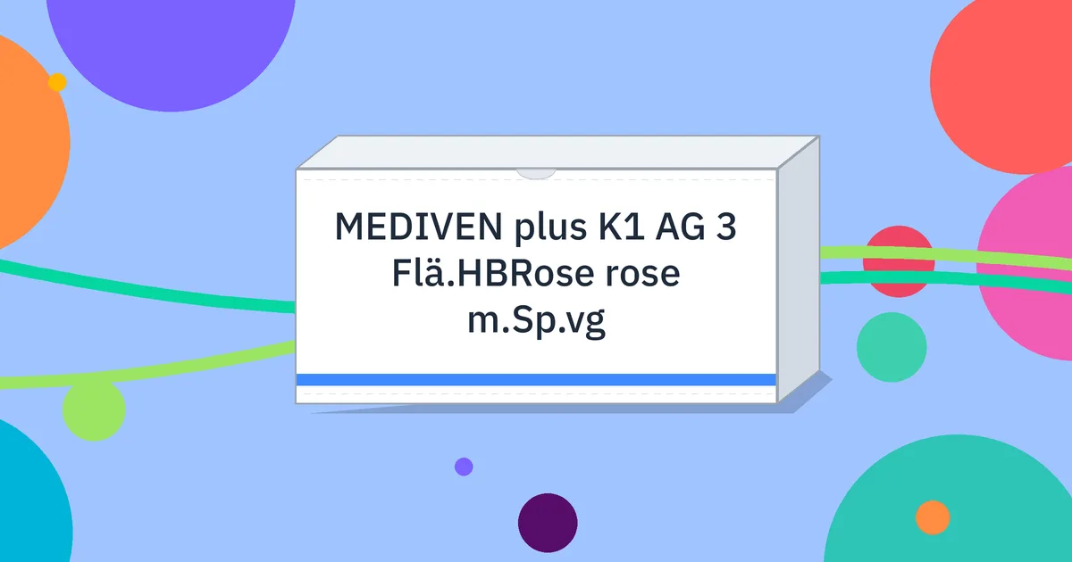 Symbolbild: Packung mit der Aufschrift MEDIVEN plus K1 AG 3 Flä.HBRose rose m.Sp.vg (PZN 15911977) – Verfügbarkeit und Bezug in Apotheken in Frankfurt am Main