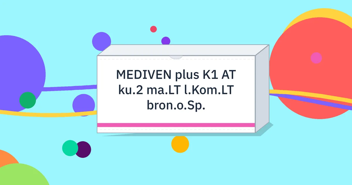 Symbolbild: Packung mit der Aufschrift MEDIVEN plus K1 AT ku.2 ma.LT l.Kom.LT bron.o.Sp. (PZN 15072293) – Verfügbarkeit und Bezug in Apotheken in Frankfurt am Main