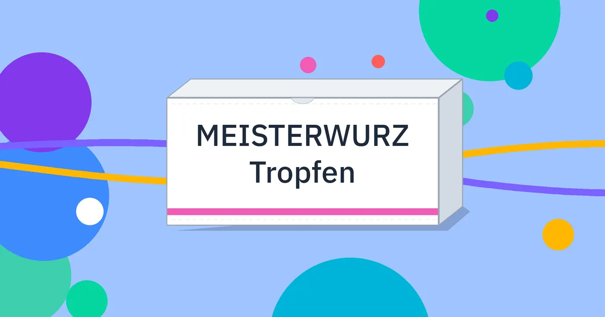 Symbolbild: Packung mit der Aufschrift MEISTERWURZ Tropfen (PZN 18088283) – Verfügbarkeit und Bezug in Apotheken in Frankfurt am Main