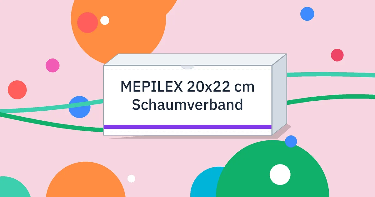 Symbolbild: Packung mit der Aufschrift MEPILEX 20x22 cm Schaumverband (PZN 18050228) – Verfügbarkeit und Bezug in Apotheken in Frankfurt am Main