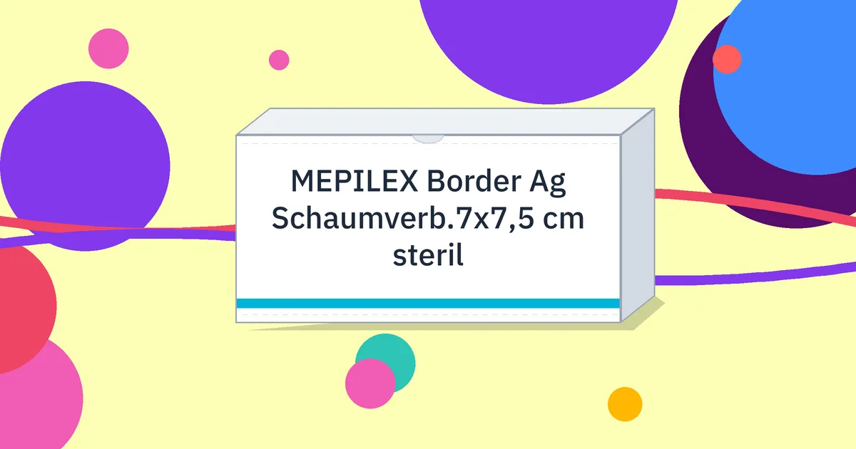 Symbolbild: Packung mit der Aufschrift MEPILEX Border Ag Schaumverb.7x7,5 cm steril (PZN 16807064) – Verfügbarkeit und Bezug in Apotheken in Frankfurt am Main