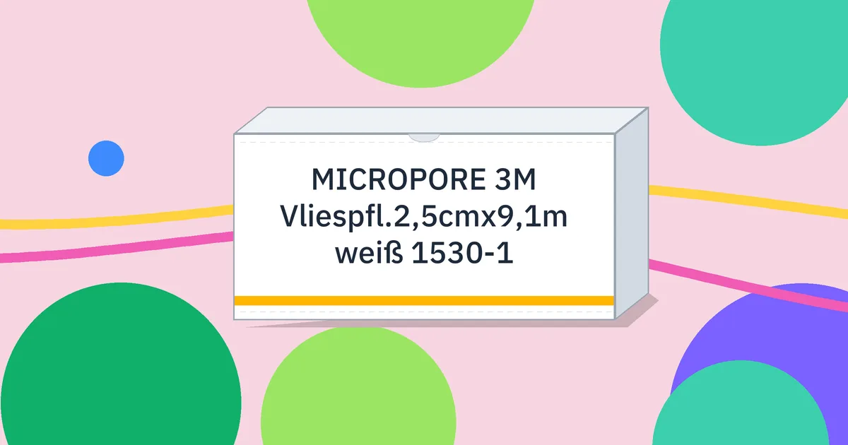 Symbolbild: Packung mit der Aufschrift MICROPORE 3M Vliespfl.2,5cmx9,1m weiß 1530-1 (PZN 15591544) – Verfügbarkeit und Bezug in Apotheken in Frankfurt am Main