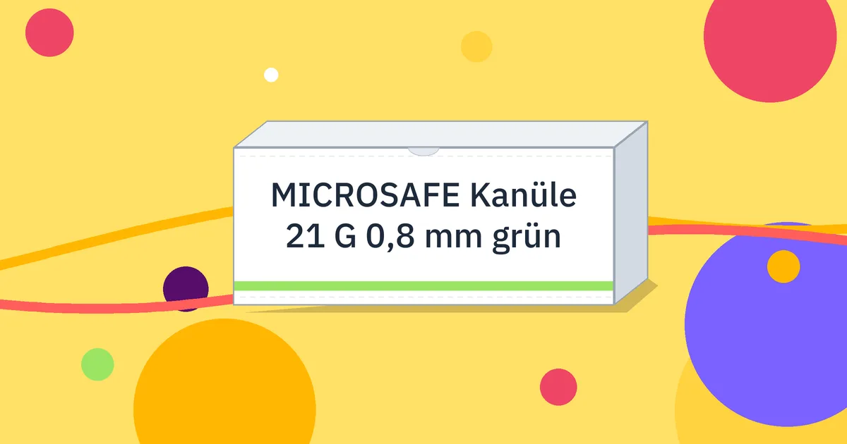 Symbolbild: Packung mit der Aufschrift MICROSAFE Kanüle 21 G 0,8 mm grün (PZN 00898490) – Verfügbarkeit und Bezug in Apotheken in Frankfurt am Main