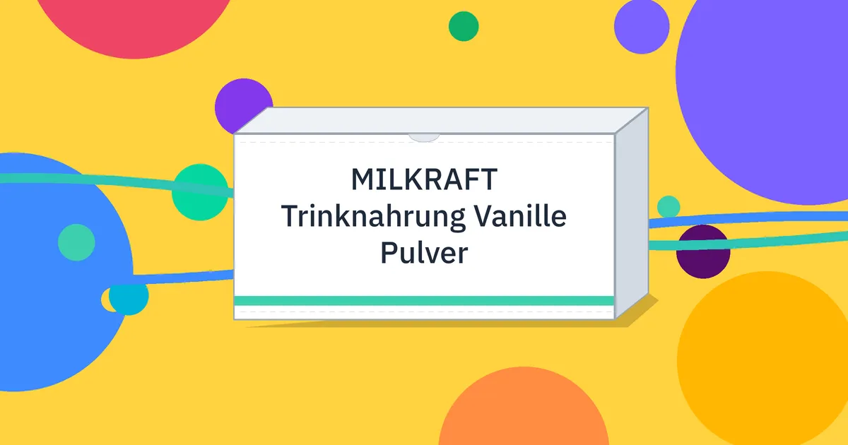 Symbolbild: Packung mit der Aufschrift MILKRAFT Trinknahrung Vanille Pulver (PZN 05984001) – Verfügbarkeit und Bezug in Apotheken in Frankfurt am Main