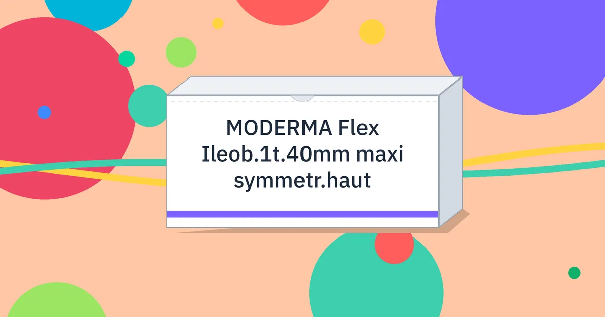 Symbolbild: Packung mit der Aufschrift MODERMA Flex Ileob.1t.40mm maxi symmetr.haut (PZN 00437547) – Verfügbarkeit und Bezug in Apotheken in Frankfurt am Main