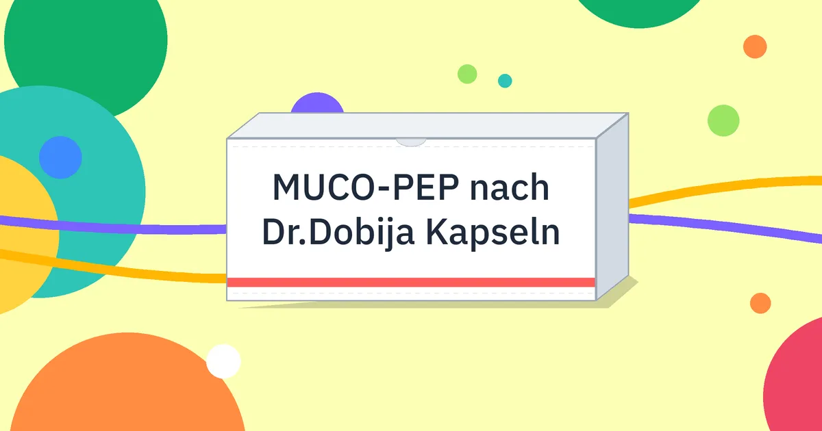 Symbolbild: Packung mit der Aufschrift MUCO-PEP nach Dr.Dobija Kapseln (PZN 19549303) – Verfügbarkeit und Bezug in Apotheken in Frankfurt am Main