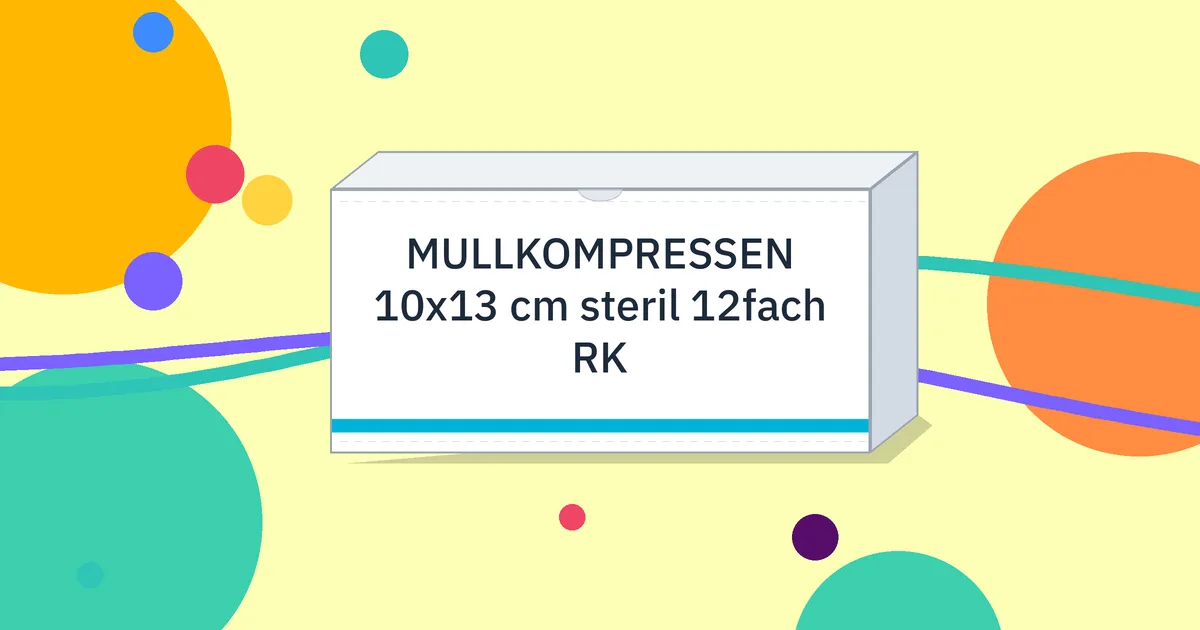 Symbolbild: Packung mit der Aufschrift MULLKOMPRESSEN 10x13 cm steril 12fach RK (PZN 20646537) – Verfügbarkeit und Bezug in Apotheken in Frankfurt am Main