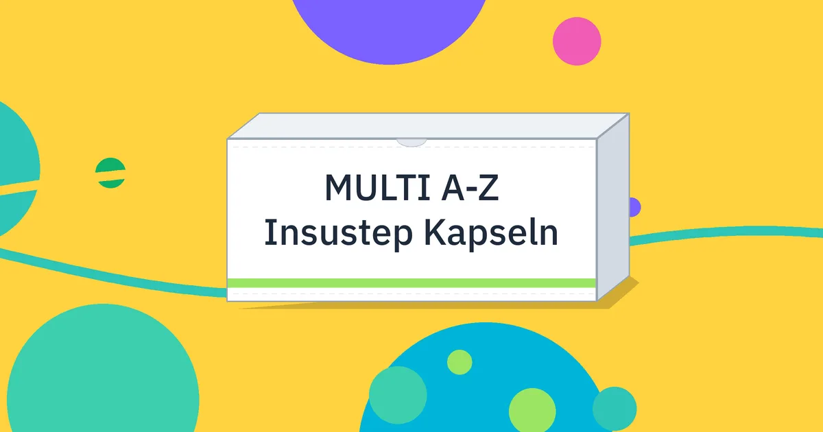 Symbolbild: Packung mit der Aufschrift MULTI A-Z Insustep Kapseln (PZN 01161136) – Verfügbarkeit und Bezug in Apotheken in Frankfurt am Main