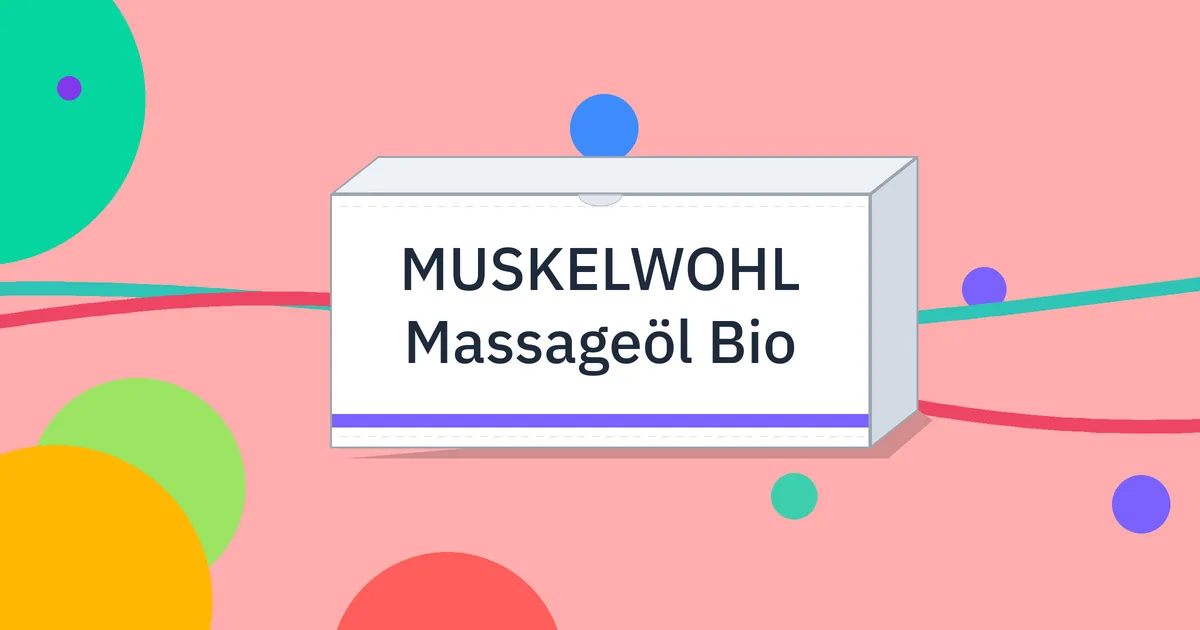 Symbolbild: Packung mit der Aufschrift MUSKELWOHL Massageöl Bio (PZN 19975879) – Verfügbarkeit und Bezug in Apotheken in Frankfurt am Main