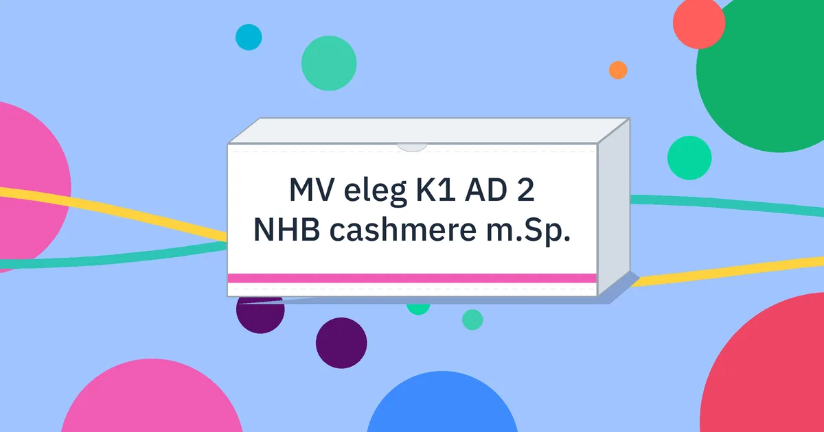 Symbolbild: Packung mit der Aufschrift MV eleg K1 AD 2 NHB cashmere m.Sp. (PZN 15674247) – Verfügbarkeit und Bezug in Apotheken in Frankfurt am Main