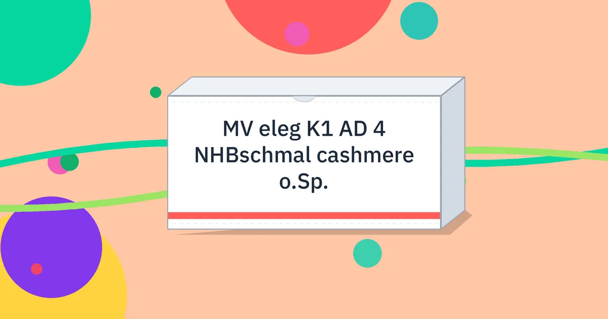 Symbolbild: Packung mit der Aufschrift MV eleg K1 AD 4 NHBschmal cashmere o.Sp. (PZN 15673035) – Verfügbarkeit und Bezug in Apotheken in Frankfurt am Main