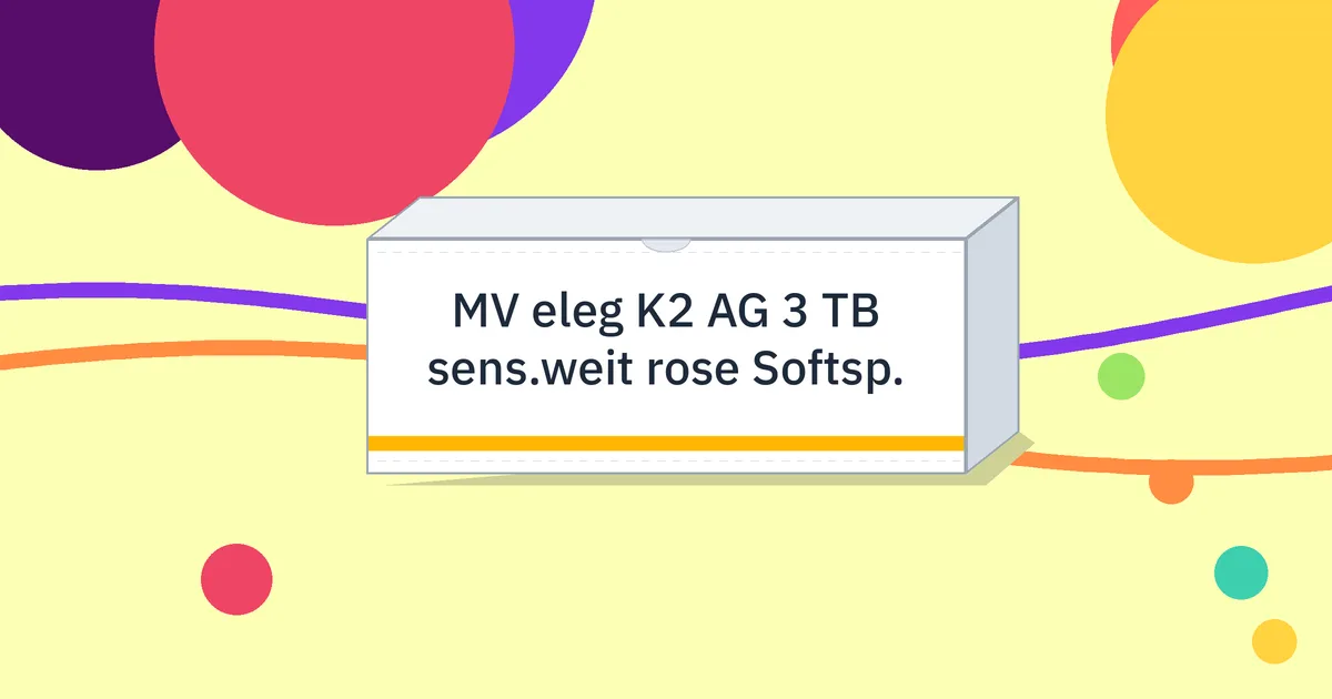 Symbolbild: Packung mit der Aufschrift MV eleg K2 AG 3 TB sens.weit rose Softsp. (PZN 14699831) – Verfügbarkeit und Bezug in Apotheken in Frankfurt am Main