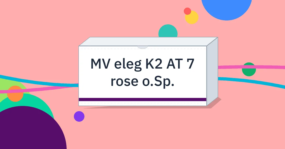 Symbolbild: Packung mit der Aufschrift MV eleg K2 AT 7 rose o.Sp. (PZN 15286798) – Verfügbarkeit und Bezug in Apotheken in Frankfurt am Main