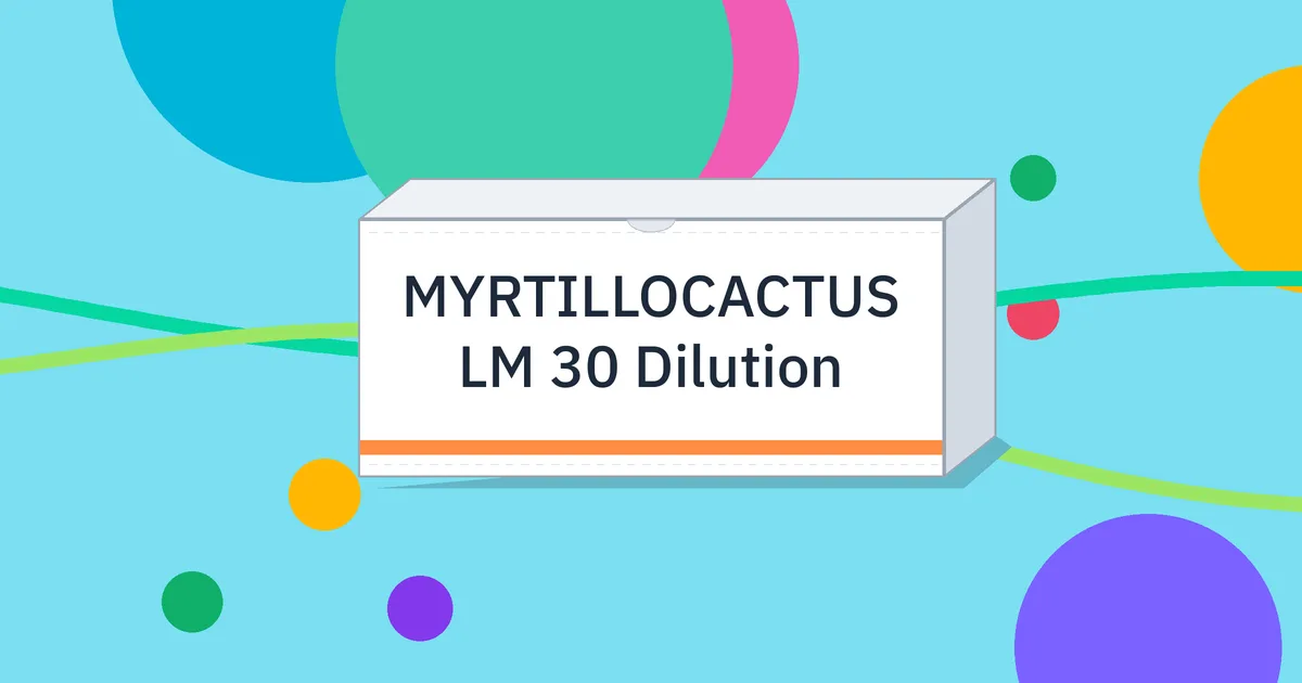 Symbolbild: Packung mit der Aufschrift MYRTILLOCACTUS LM 30 Dilution (PZN 13613247) – Verfügbarkeit und Bezug in Apotheken in Frankfurt am Main