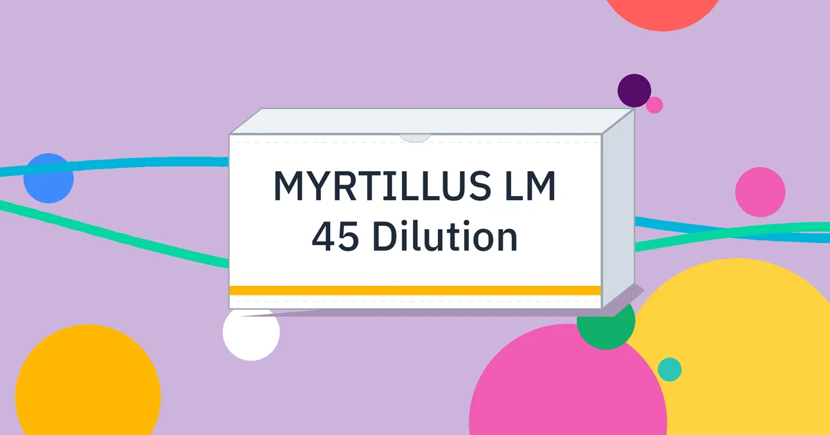 Symbolbild: Packung mit der Aufschrift MYRTILLUS LM 45 Dilution (PZN 13613744) – Verfügbarkeit und Bezug in Apotheken in Frankfurt am Main