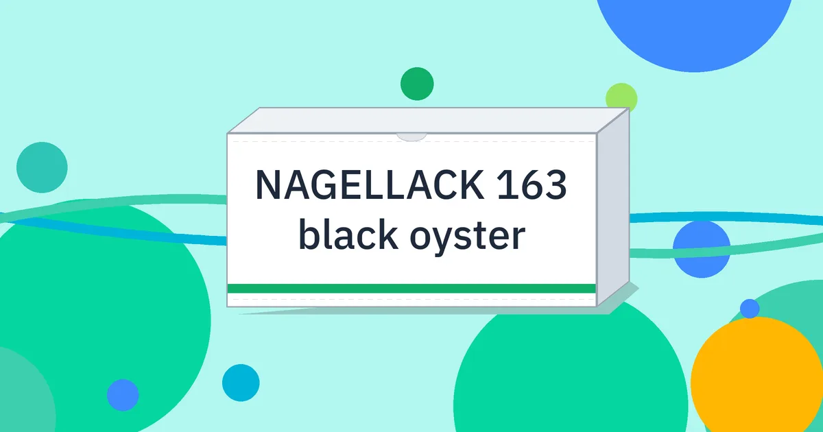 Symbolbild: Packung mit der Aufschrift NAGELLACK 163 black oyster (PZN 10850490) – Verfügbarkeit und Bezug in Apotheken in Frankfurt am Main