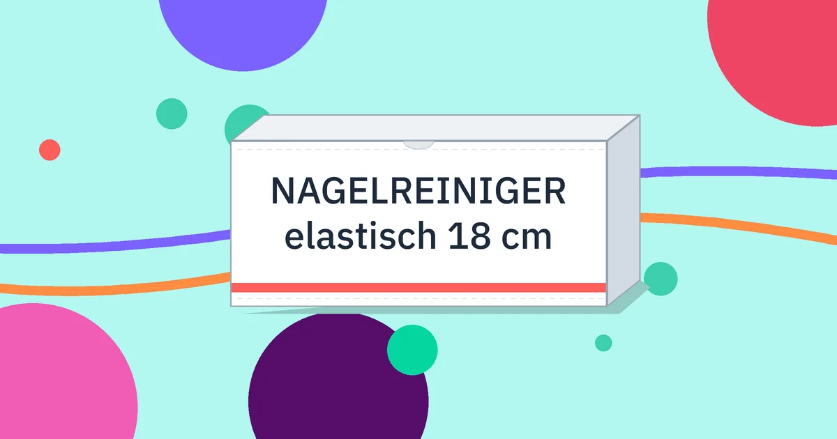 Symbolbild: Packung mit der Aufschrift NAGELREINIGER elastisch 18 cm (PZN 01732946) – Verfügbarkeit und Bezug in Apotheken in Frankfurt am Main
