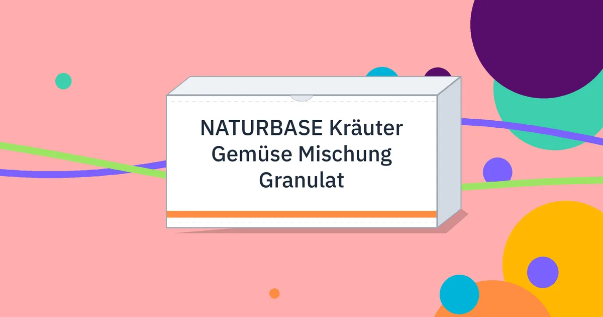 Symbolbild: Packung mit der Aufschrift NATURBASE Kräuter Gemüse Mischung Granulat (PZN 03648061) – Verfügbarkeit und Bezug in Apotheken in Frankfurt am Main
