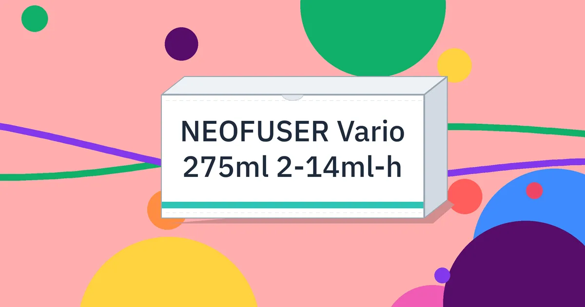 Symbolbild: Packung mit der Aufschrift NEOFUSER Vario 275ml 2-14ml-h (PZN 16512452) – Verfügbarkeit und Bezug in Apotheken in Frankfurt am Main