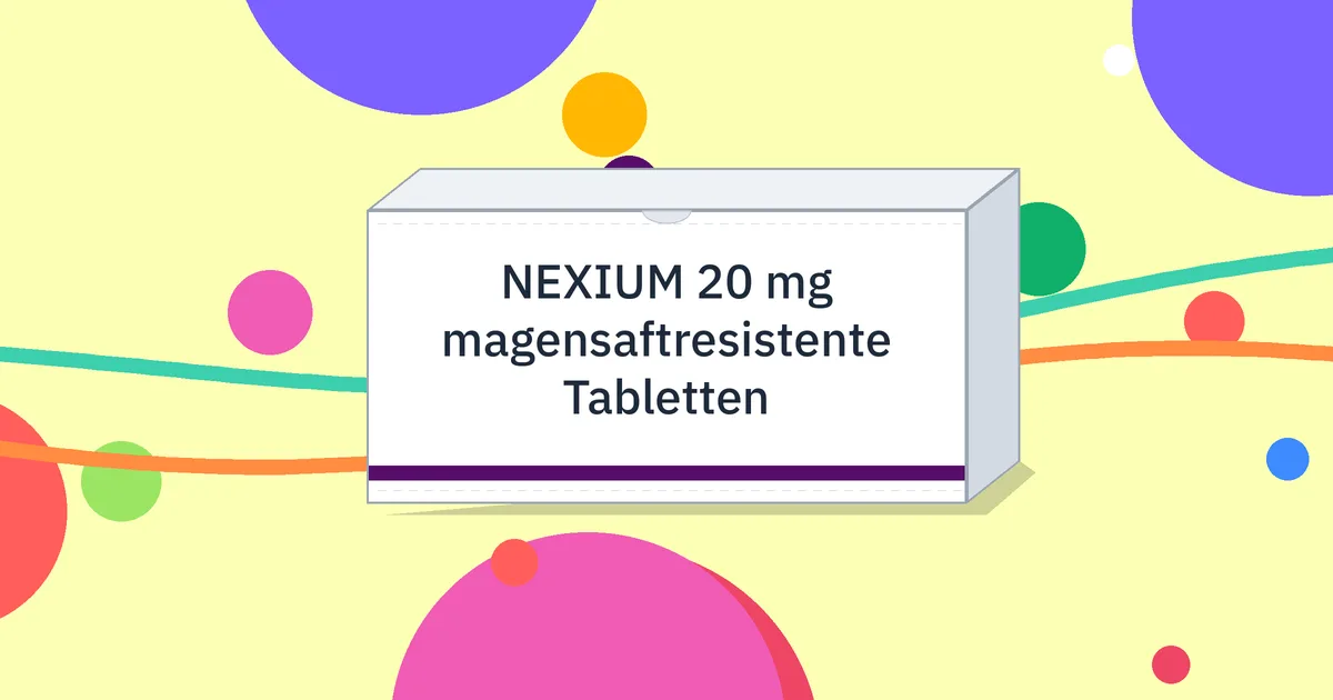 Symbolbild: Packung mit der Aufschrift NEXIUM 20 mg magensaftresistente Tabletten (PZN 09709941) – Verfügbarkeit und Bezug in Apotheken in Frankfurt am Main