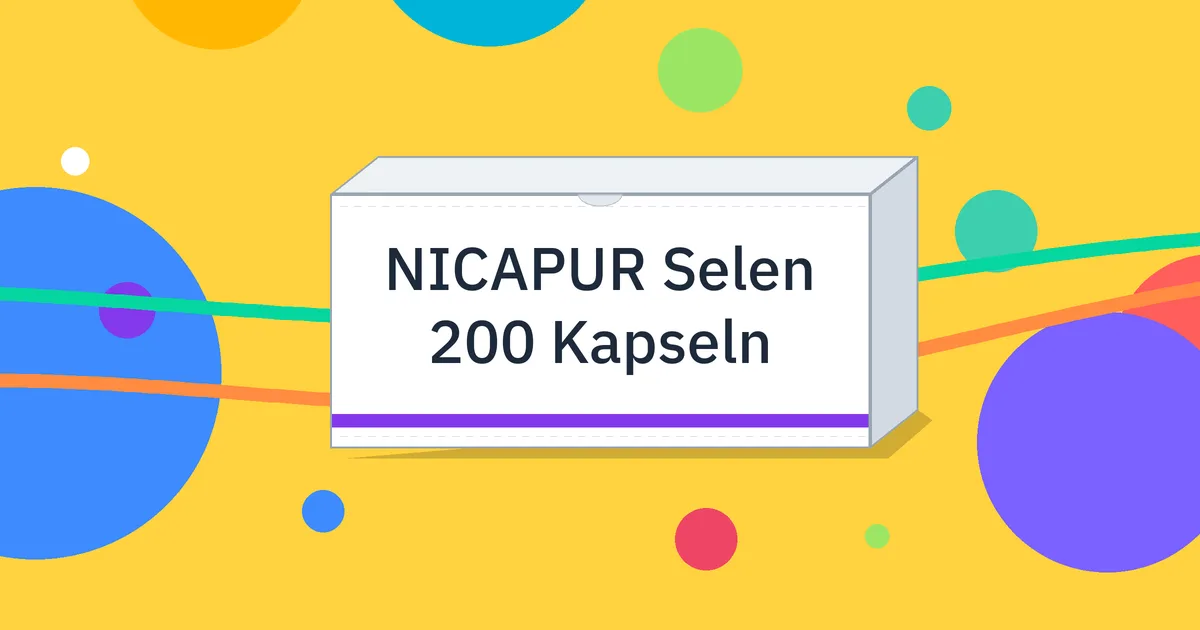 Symbolbild: Packung mit der Aufschrift NICAPUR Selen 200 Kapseln (PZN 05119504) – Verfügbarkeit und Bezug in Apotheken in Frankfurt am Main