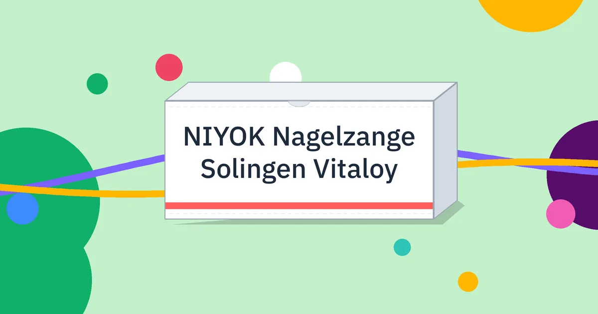 Symbolbild: Packung mit der Aufschrift NIYOK Nagelzange Solingen Vitaloy (PZN 19547971) – Verfügbarkeit und Bezug in Apotheken in Frankfurt am Main