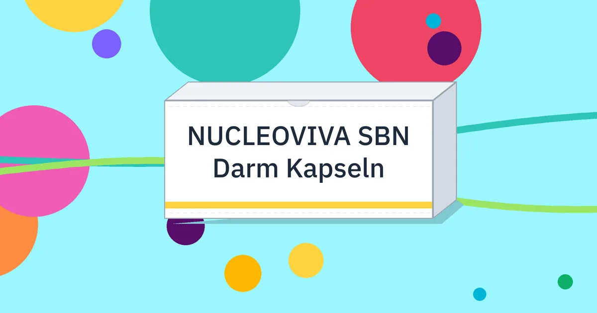 Symbolbild: Packung mit der Aufschrift NUCLEOVIVA SBN Darm Kapseln (PZN 20056764) – Verfügbarkeit und Bezug in Apotheken in Frankfurt am Main