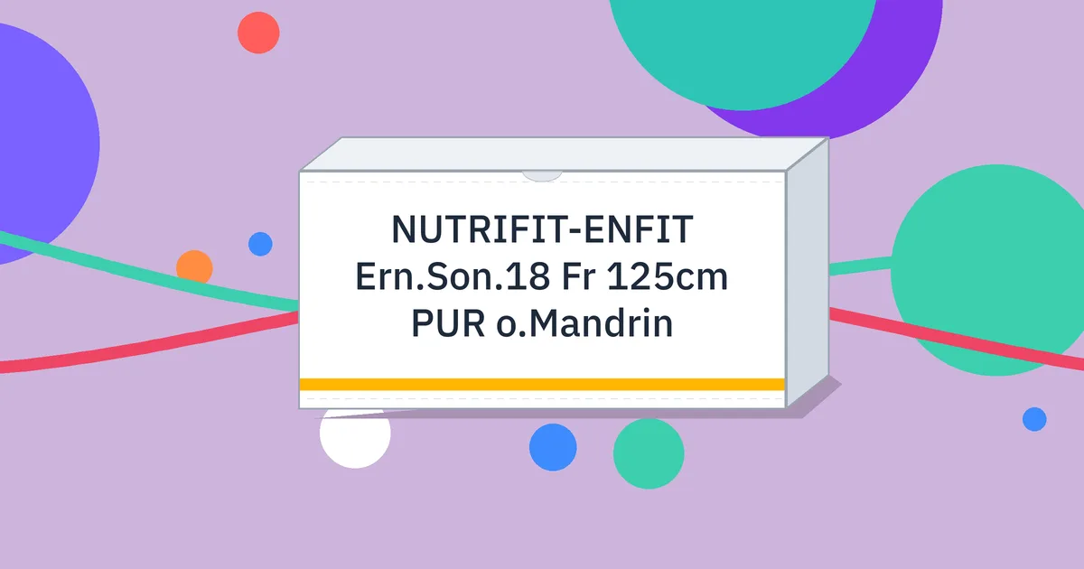 Symbolbild: Packung mit der Aufschrift NUTRIFIT-ENFIT Ern.Son.18 Fr 125cm PUR o.Mandrin (PZN 14173951) – Verfügbarkeit und Bezug in Apotheken in Frankfurt am Main