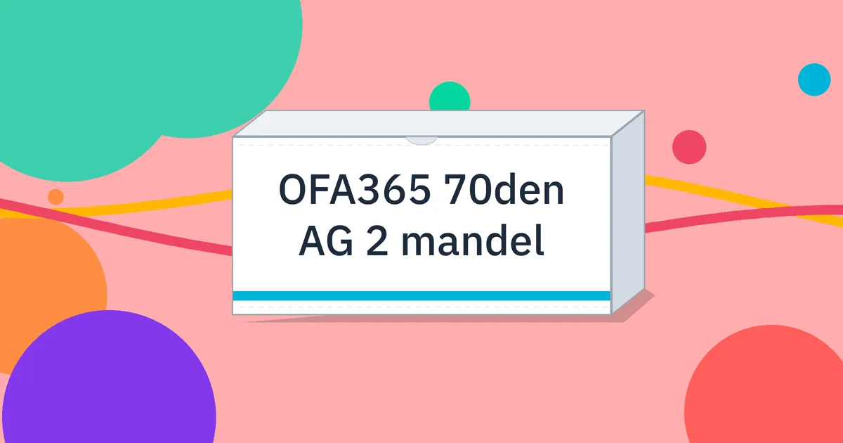 Symbolbild: Packung mit der Aufschrift OFA365 70den AG 2 mandel (PZN 16722184) – Verfügbarkeit und Bezug in Apotheken in Frankfurt am Main
