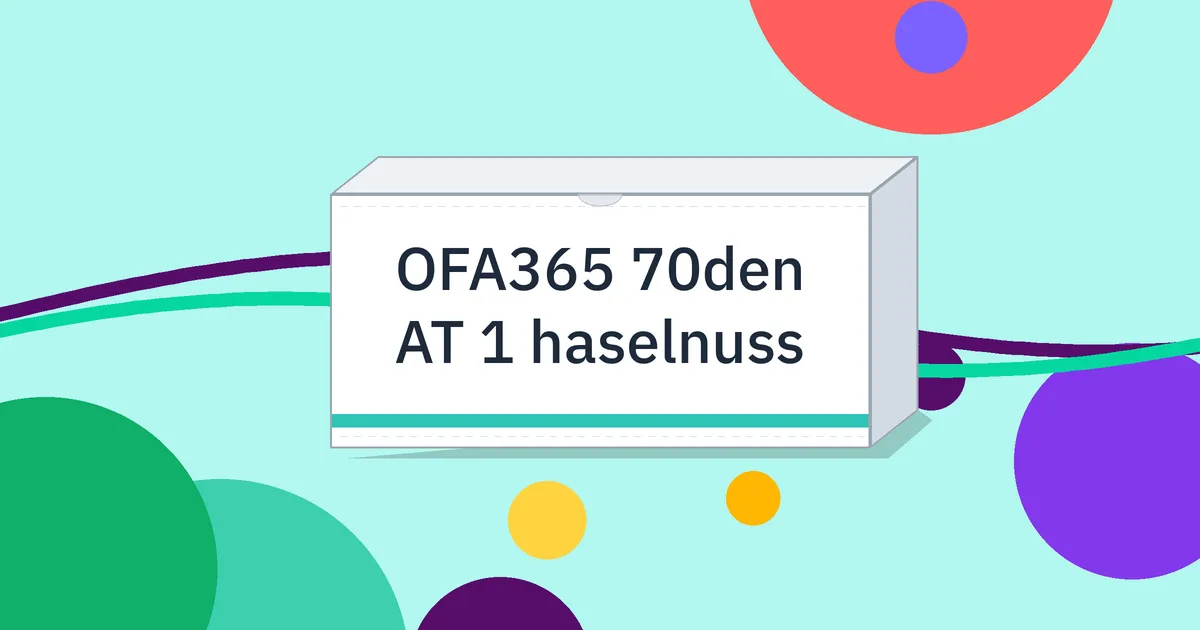 Symbolbild: Packung mit der Aufschrift OFA365 70den AT 1 haselnuss (PZN 16722391) – Verfügbarkeit und Bezug in Apotheken in Frankfurt am Main