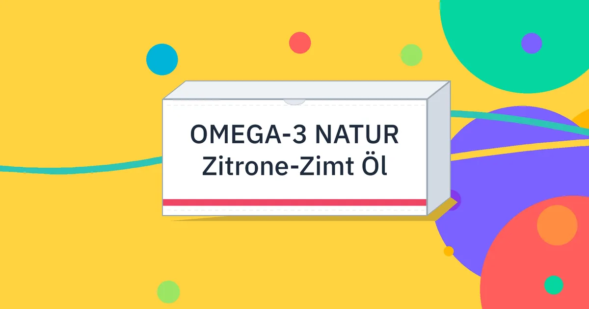 Symbolbild: Packung mit der Aufschrift OMEGA-3 NATUR Zitrone-Zimt Öl (PZN 18192862) – Verfügbarkeit und Bezug in Apotheken in Frankfurt am Main