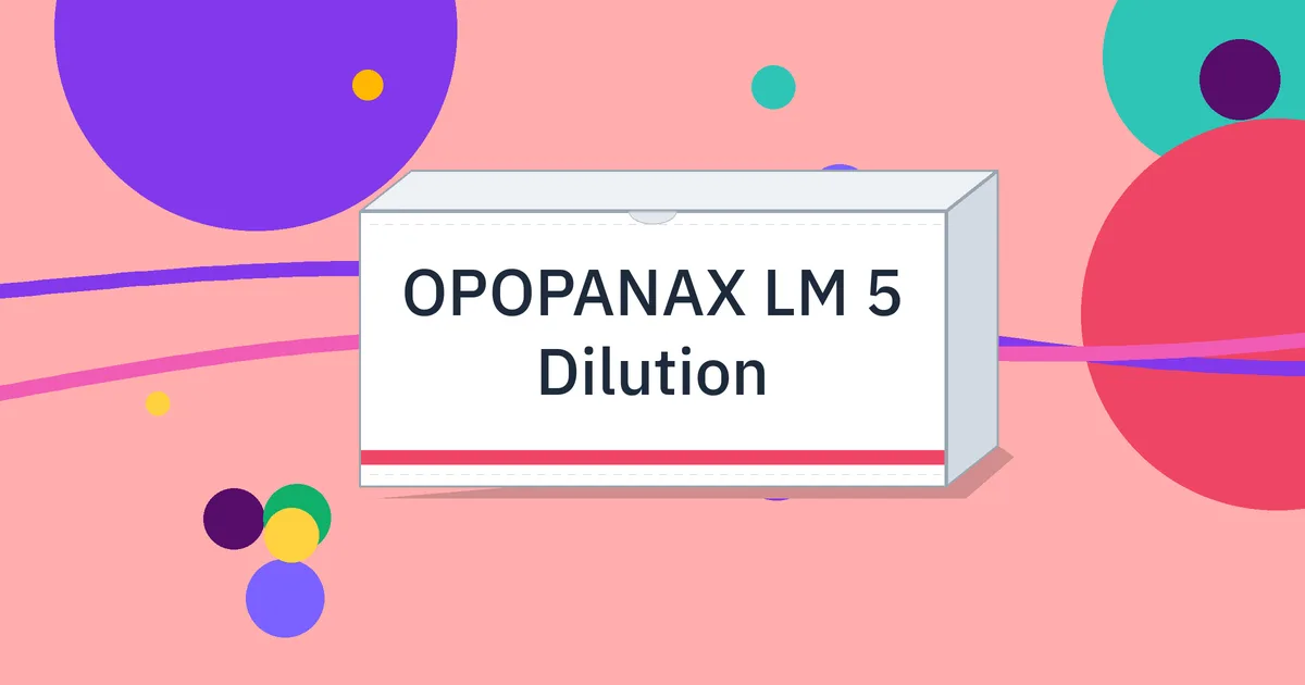 Symbolbild: Packung mit der Aufschrift OPOPANAX LM 5 Dilution (PZN 13627002) – Verfügbarkeit und Bezug in Apotheken in Frankfurt am Main