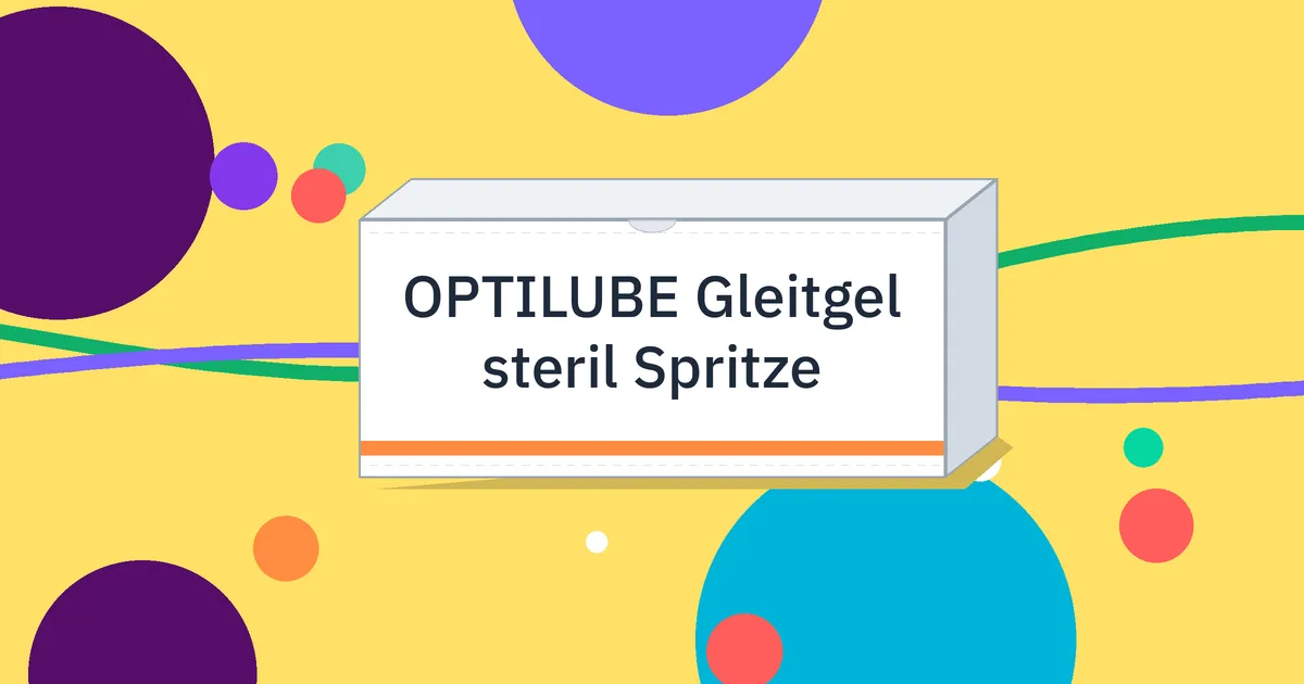 Symbolbild: Packung mit der Aufschrift OPTILUBE Gleitgel steril Spritze (PZN 08724588) – Verfügbarkeit und Bezug in Apotheken in Frankfurt am Main