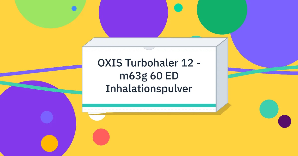Symbolbild: Packung mit der Aufschrift OXIS Turbohaler 12 -m63g 60 ED Inhalationspulver (PZN 10249870) – Verfügbarkeit und Bezug in Apotheken in Frankfurt am Main