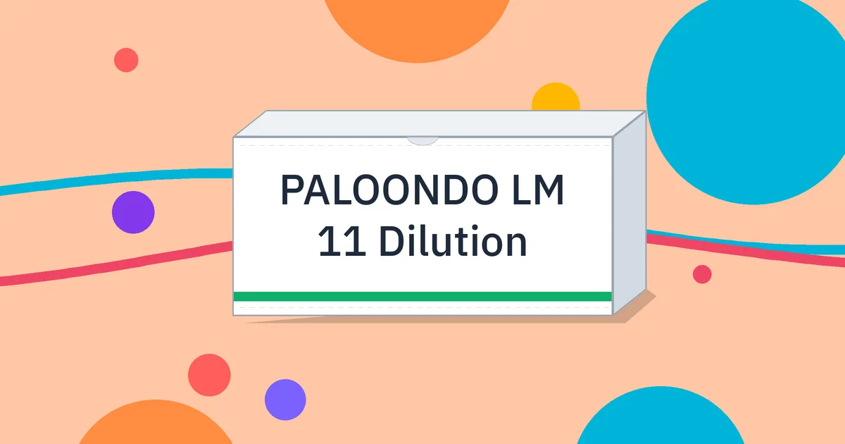 Symbolbild: Packung mit der Aufschrift PALOONDO LM 11 Dilution (PZN 13630346) – Verfügbarkeit und Bezug in Apotheken in Frankfurt am Main
