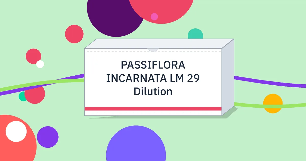 Symbolbild: Packung mit der Aufschrift PASSIFLORA INCARNATA LM 29 Dilution (PZN 12976982) – Verfügbarkeit und Bezug in Apotheken in Frankfurt am Main