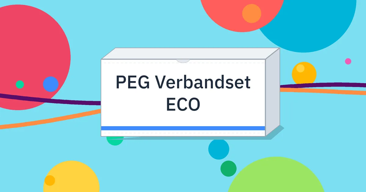 Symbolbild: Packung mit der Aufschrift PEG Verbandset ECO (PZN 10837756) – Verfügbarkeit und Bezug in Apotheken in Frankfurt am Main